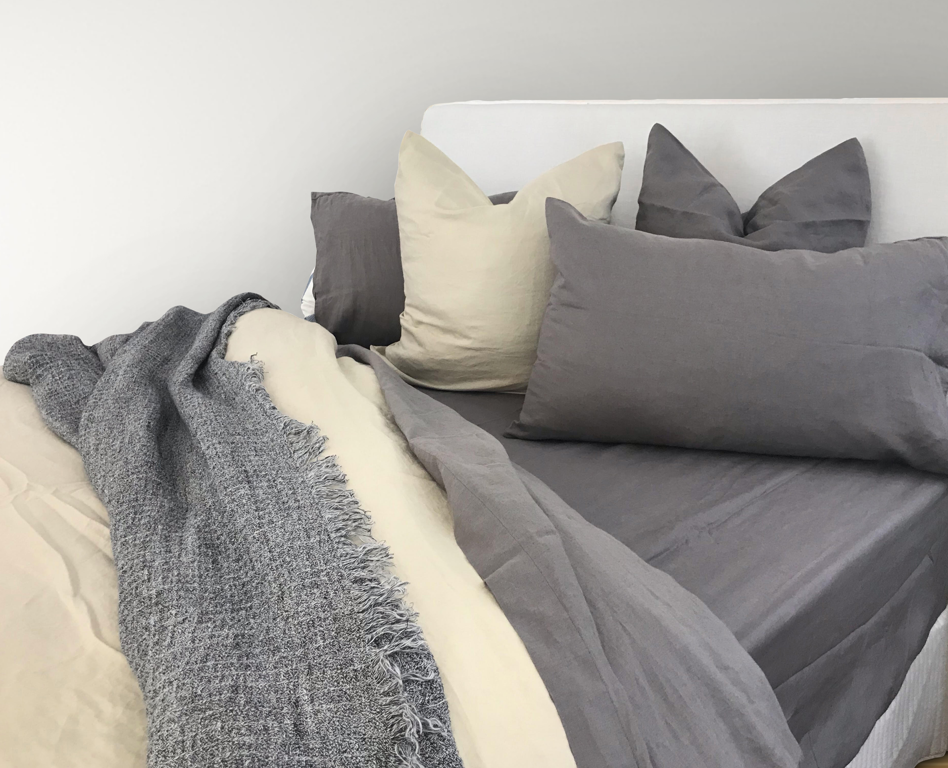 Linen Sheets Charcoal — Abode Haven