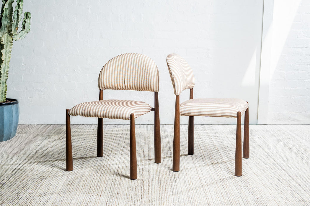 Elara Dining Chair Beige / Walnut (Set of 2)