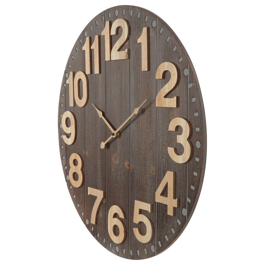 60cm Emporium Slatted Aged Wall Clock
