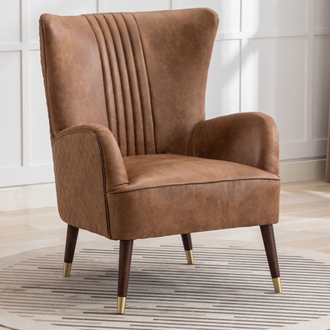 Sherlock Chair Tan Faux Leather