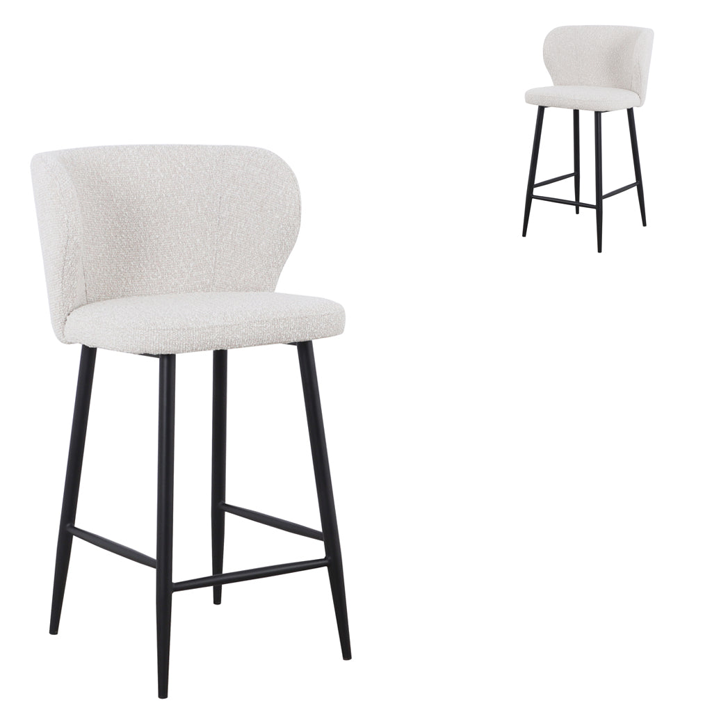 CBS8903-ST 65cm Bar Stool - Pearl Grey Boucle (Set of 2)