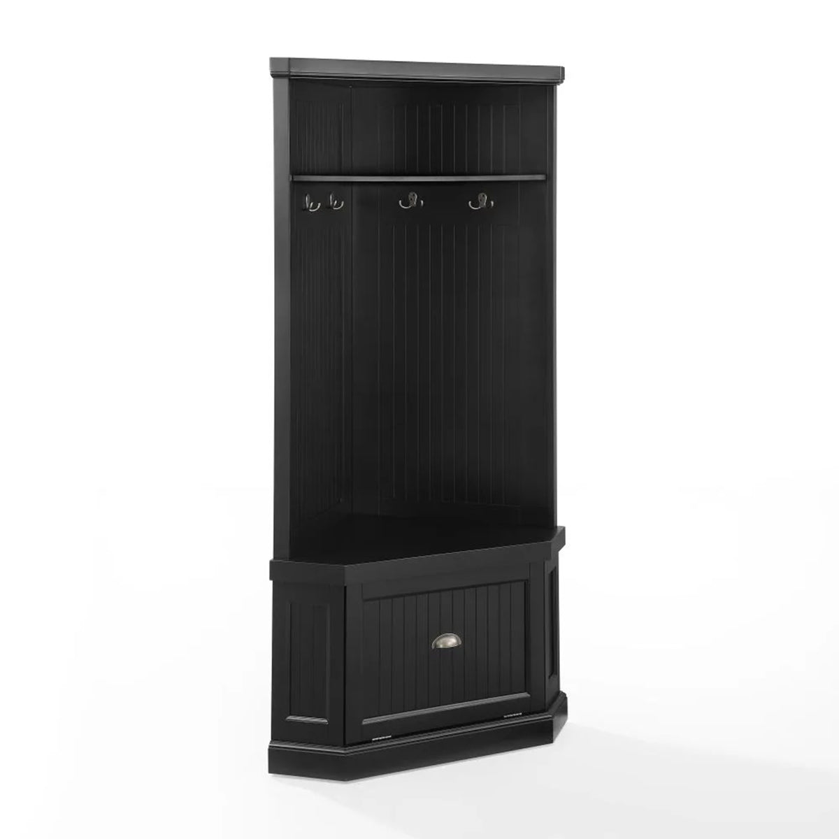 Kierra Corner Hall Tree In Distressed Black