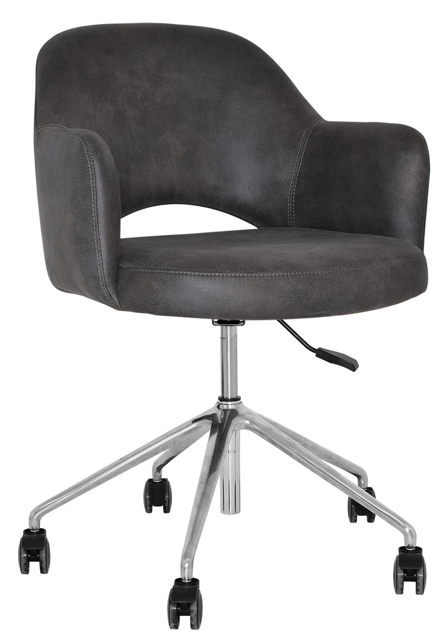 Arm Chair Albury Castor V2 Polished Aluminium - Eastwood
