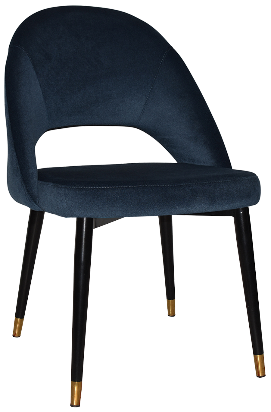 Chair Chevron Metal (Slim) Black Brass - Regis Navy