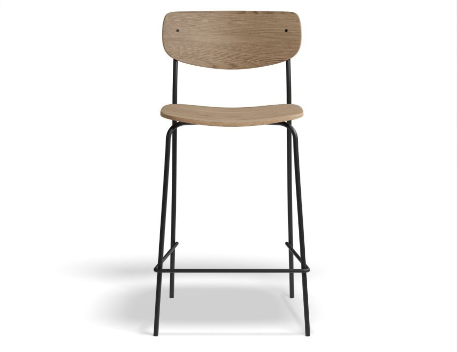 Rylie Stool - Natural Ash Seat and Backrest - 65cm Counter Kitchen Hei