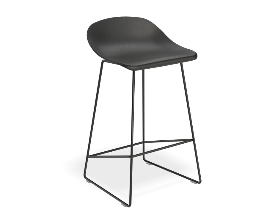 Pop - Black Frame and Black Shell Seat - 65cm Kitchen Bench Seat Heigh