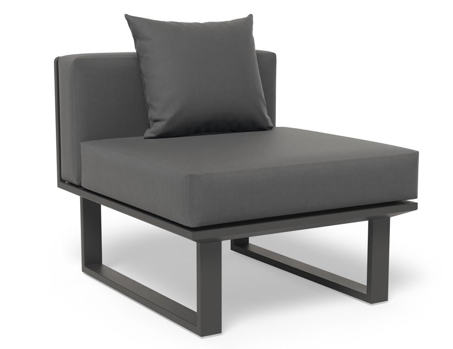 Vivara Sofa - Charcoal - Modular Section E - No Arm, Fabric, Metal