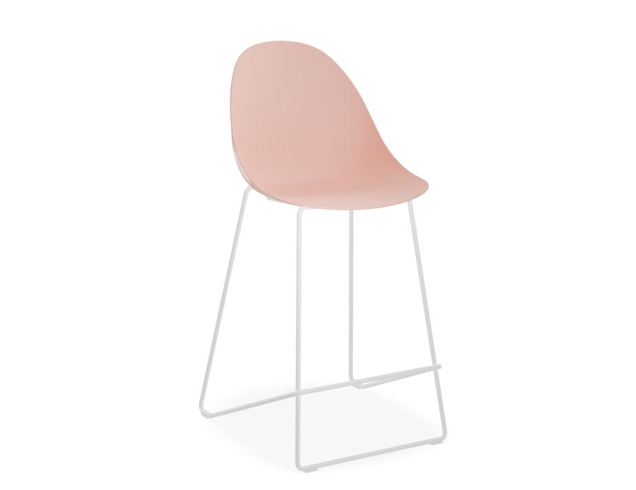 Pebble Soft Pink Stool Shell Seat - Counter Stool 66cm Seat Height - W
