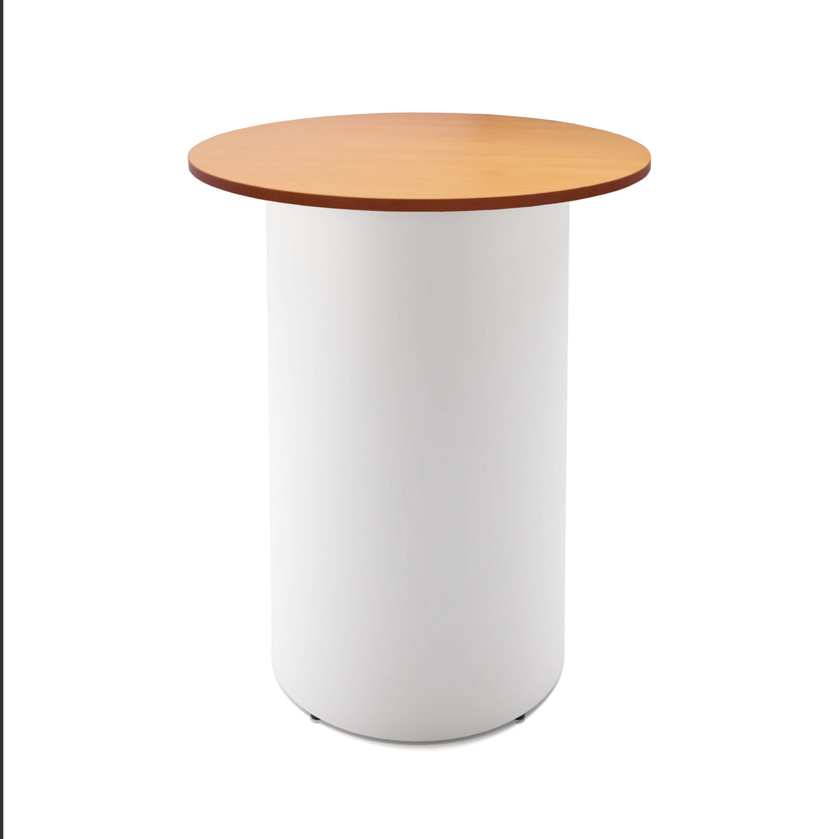 Drum Base Round High Bar Table - 900mm Dia x 1050mm H - Beech - White