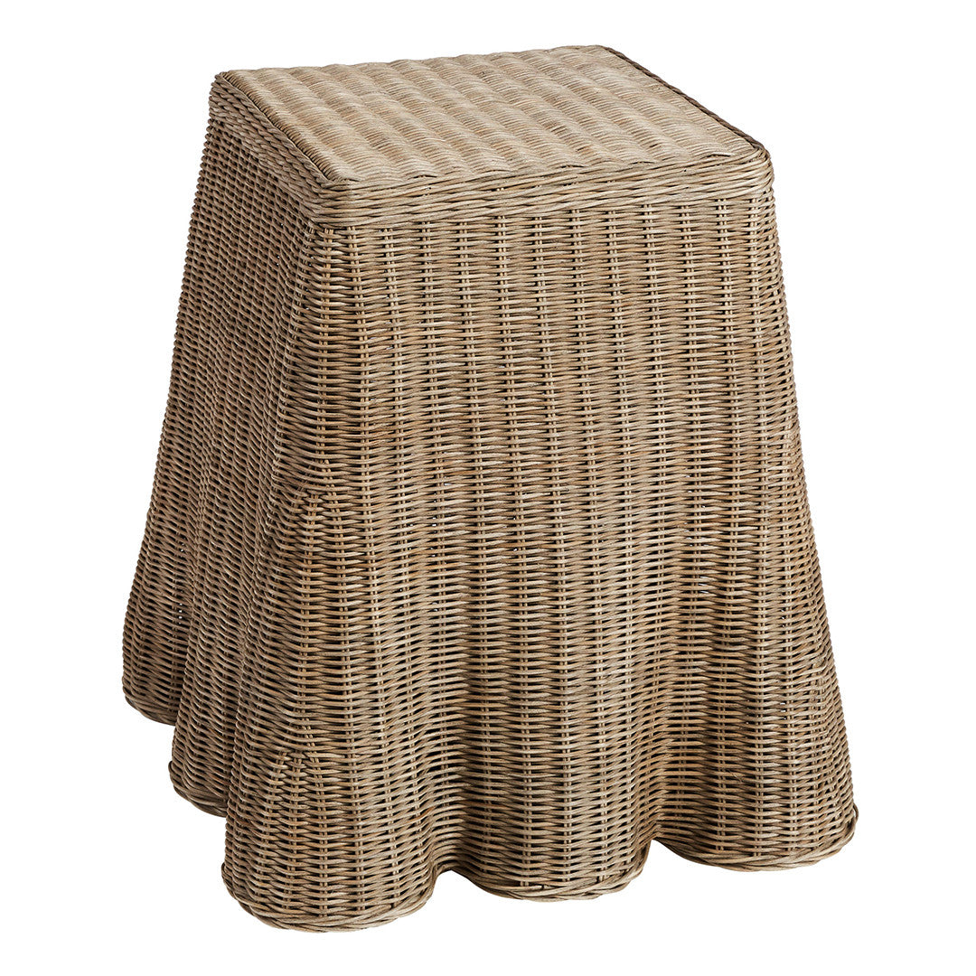 Canvas and Sasson Willow Rattan Side Table